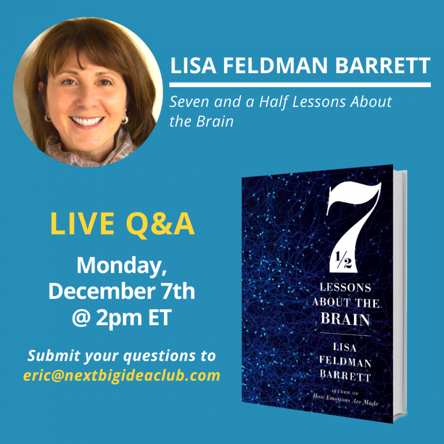 Live Q&A: Lisa Feldman Barrett, Seven and a Half Lessons About the ...